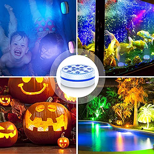 SUPCHON Lot de 4 lampes LED submersibles pour piscine enterrée avec ...