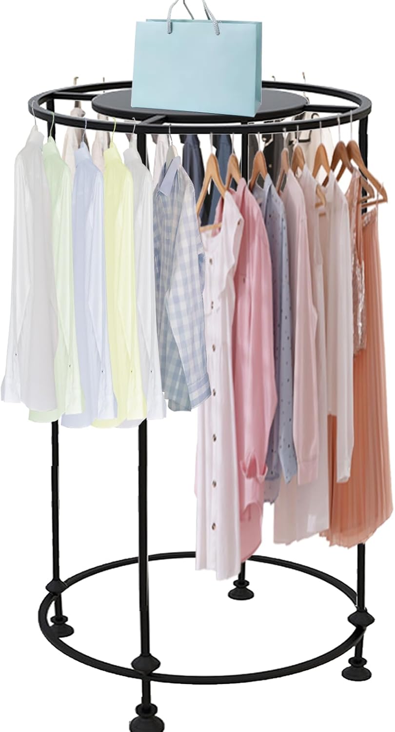 Amazon.com: ZOUXIKOU Round Garment Display Retail Rack, Floor-Standing ...