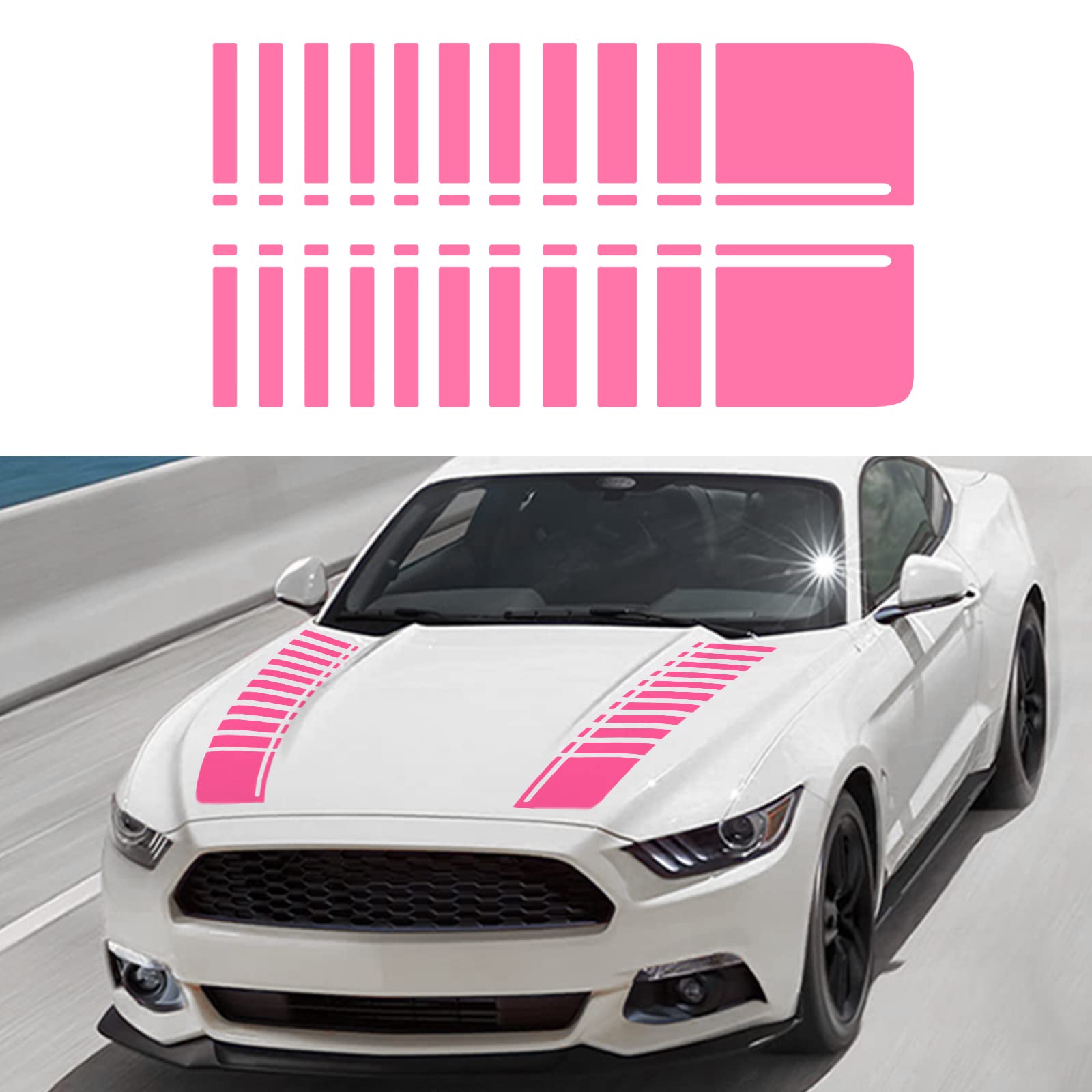 Pink Vinyl Racing Stripes 63''x11'' Racing Body Stripes Stickers,Cars