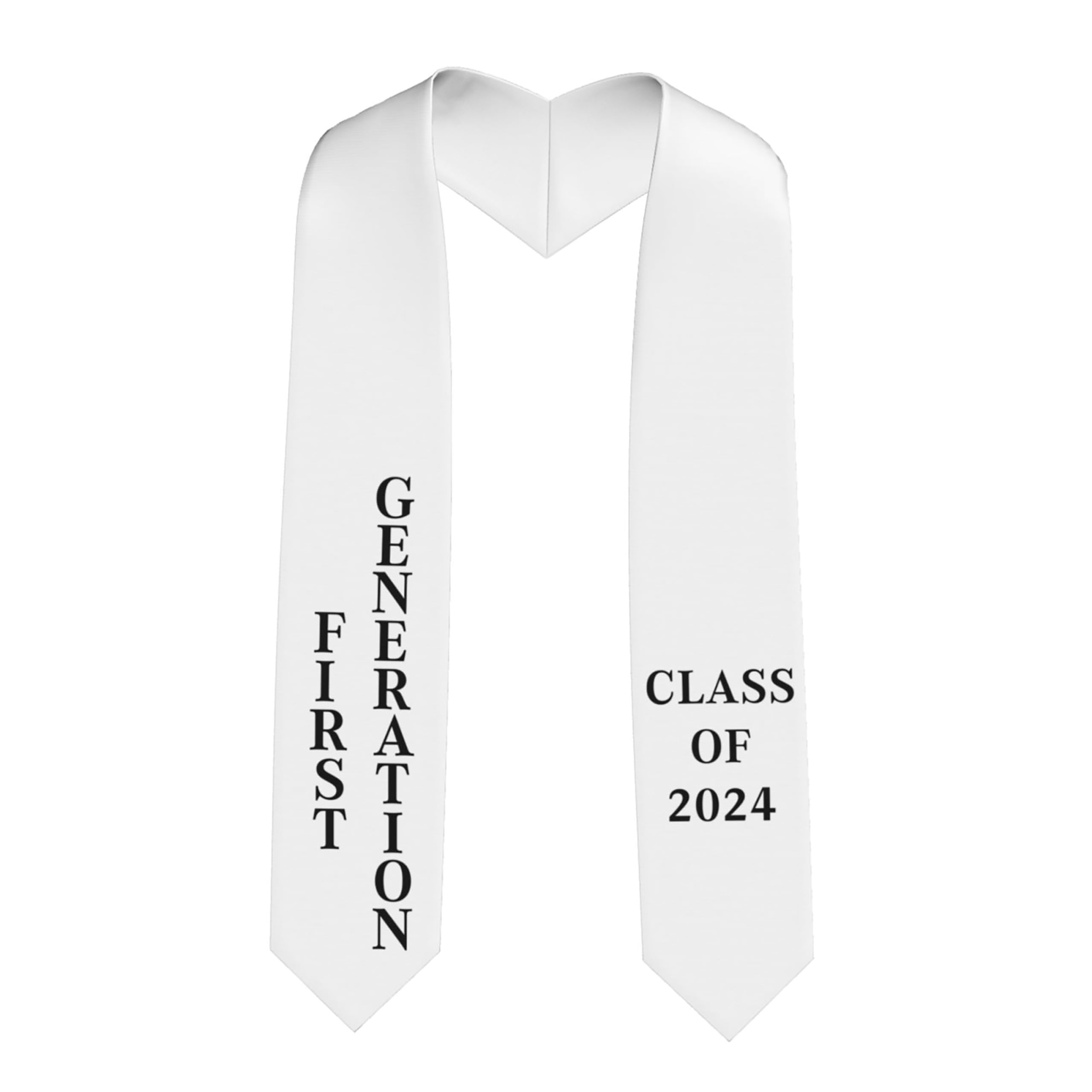 First Generation Graduation Stole Class of 2024 White Graduation Stole ...