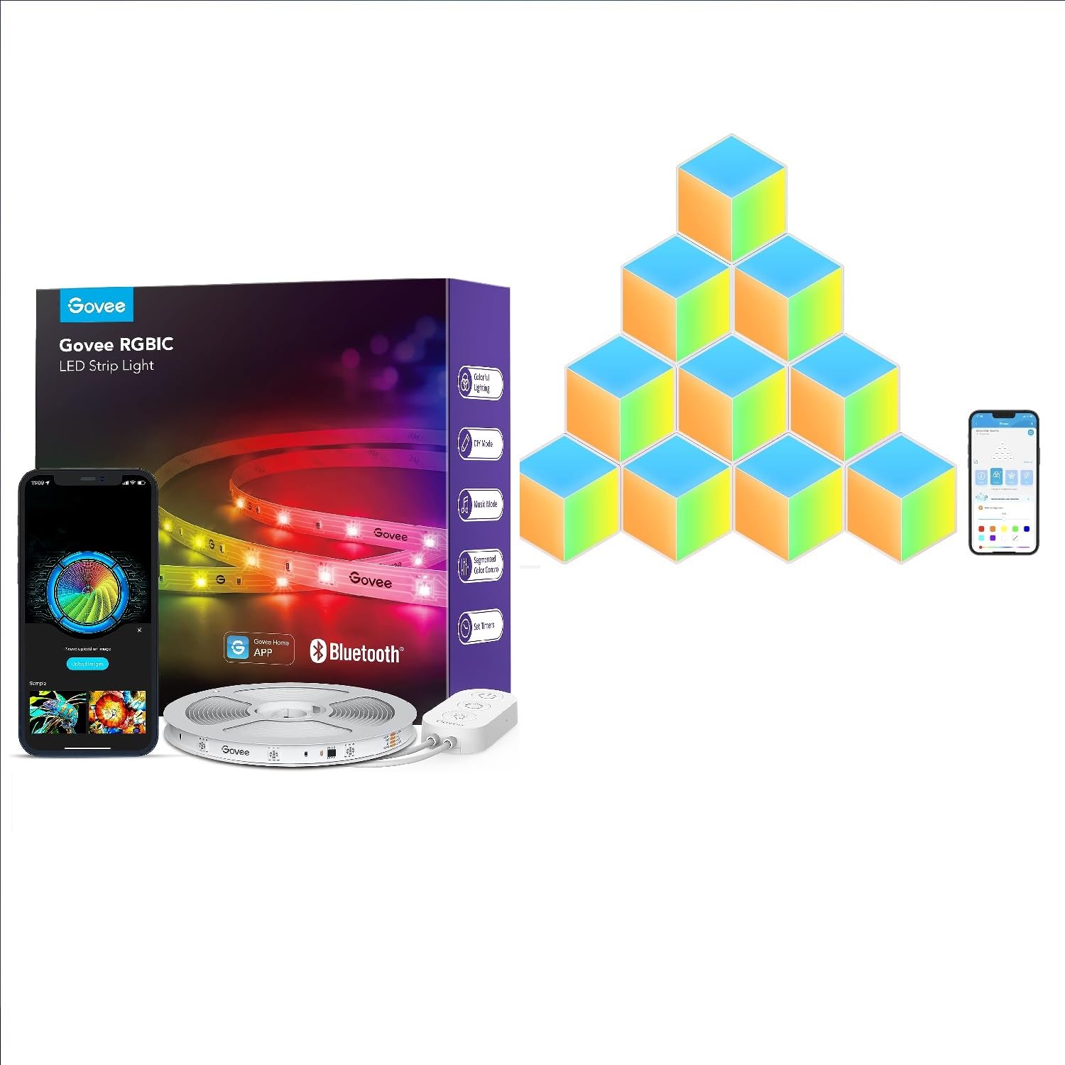 Amazon.com: Govee 32.8ft RGBIC LED Strip Lights H617C Glide Hexa Pro ...