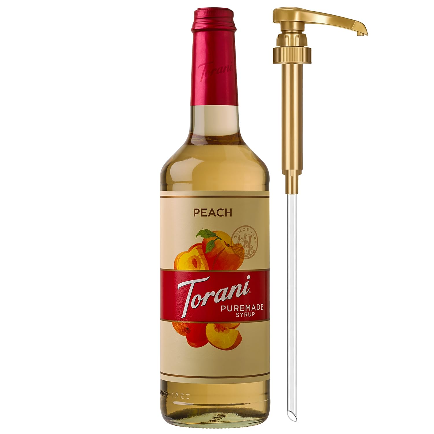 Amazon.com : Torani Puremade Syrup, Peach Flavoring for Drinks, Glass ...