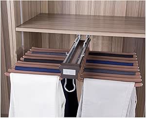 Amazon.com: Retractable Closet Pull Out Rod Pull Out Trousers Rack with ...