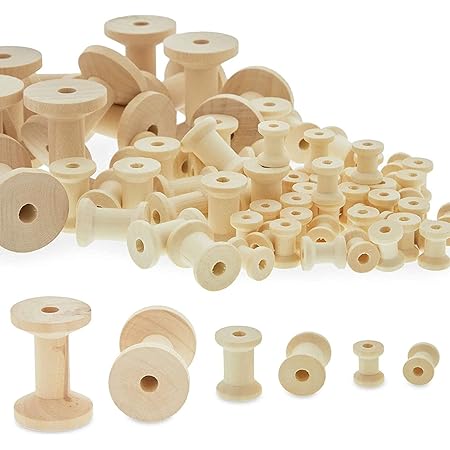 Amazon.com: Empty Wooden Spools for Crafts in 3 Sizes (72 Pack)