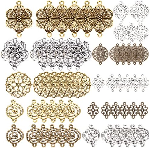 SUNNYCLUE 104Pcs Gold Filigree Connectors Filigree Jewellery Findings ...