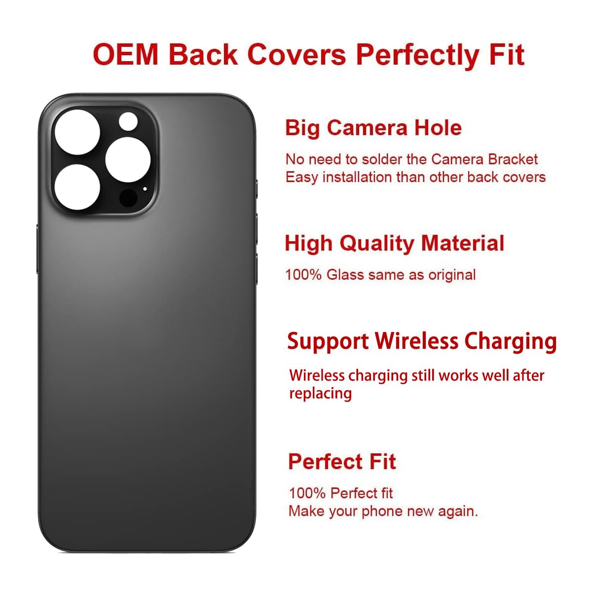 Desert Titanium IPhone IPhone 16 Pro Max Back Glass Replacement ...