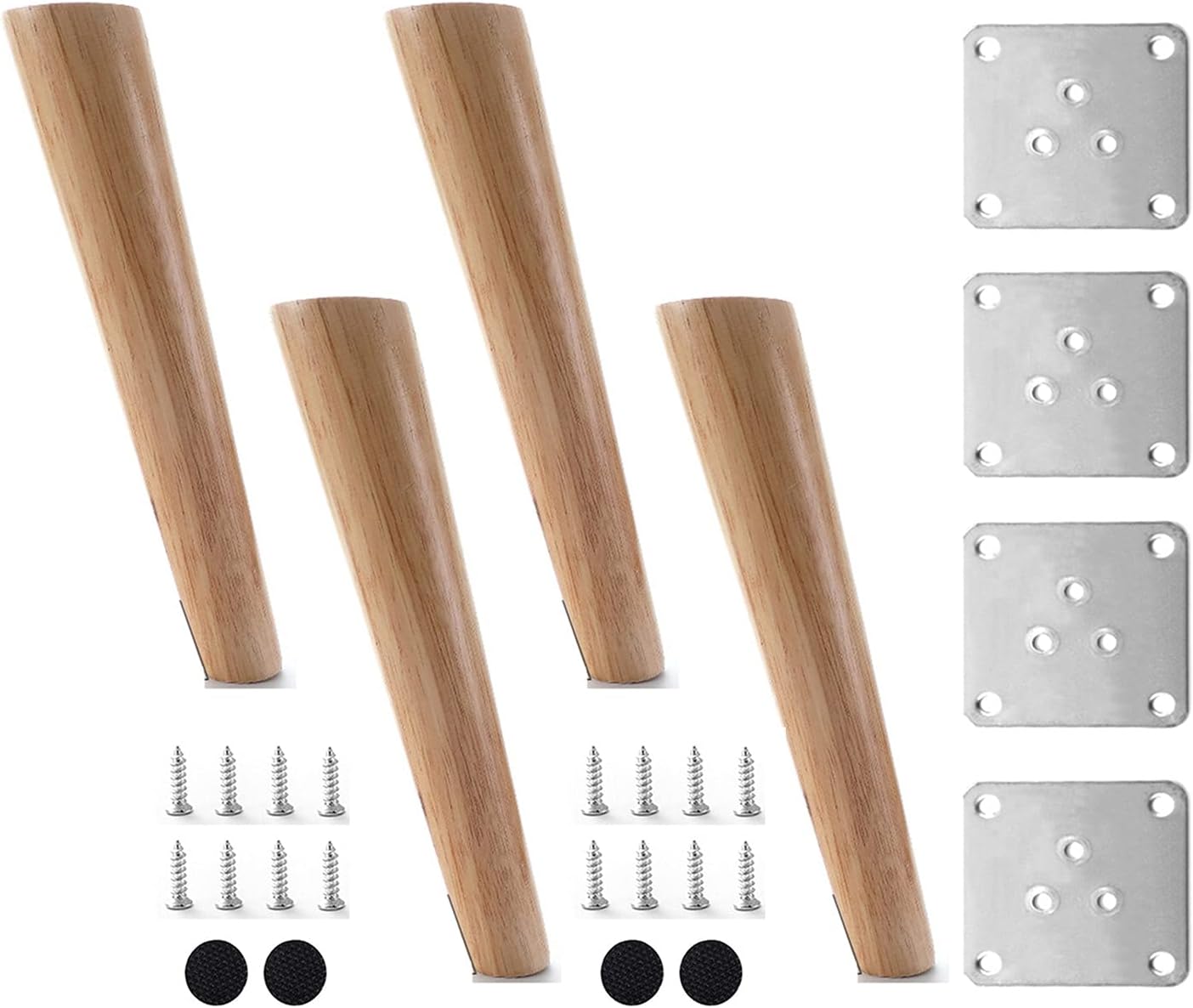Patas de madera maciza para muebles, forma cónica, patas de apoyo ...