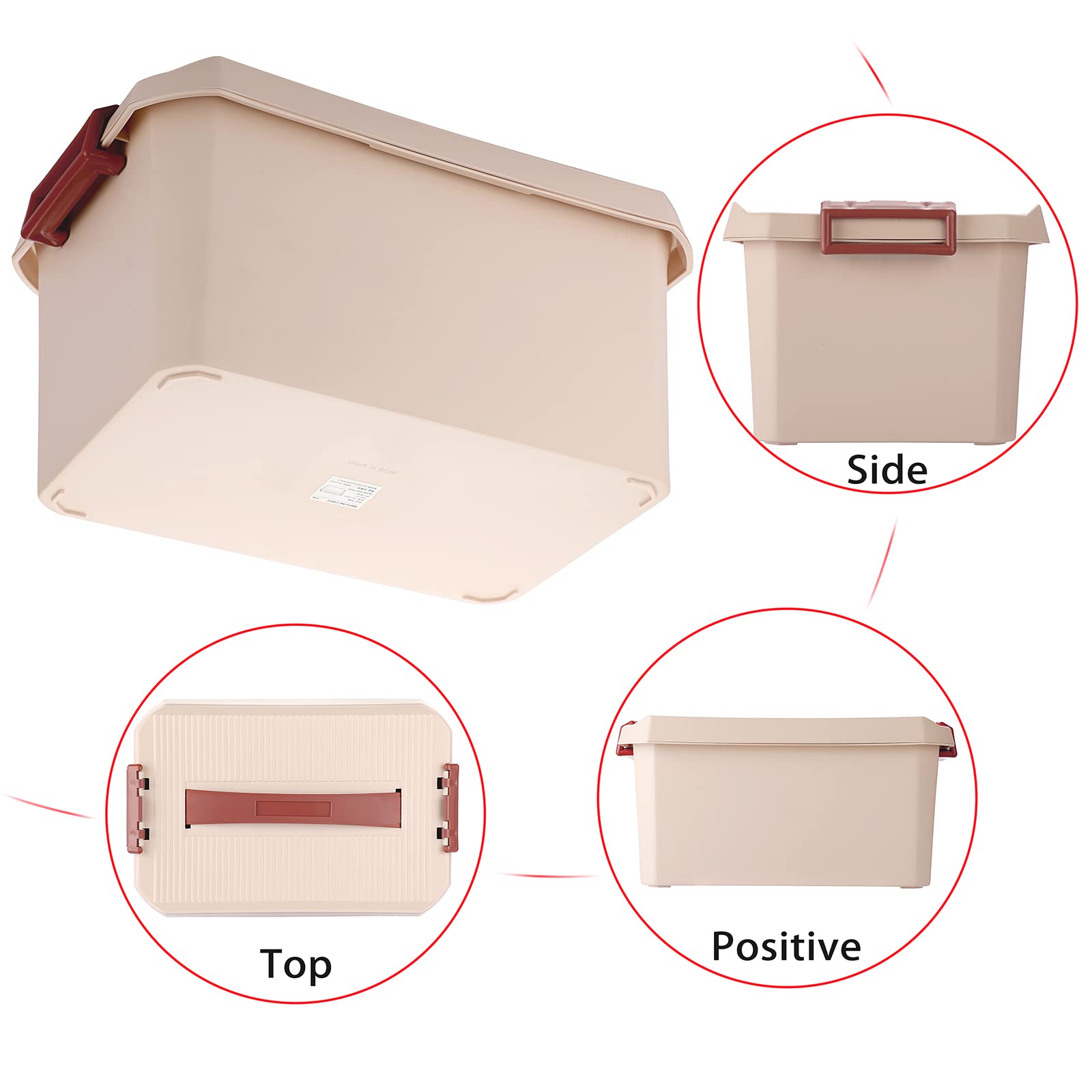 Snapklik.com : BTSKY Plastic Storage Box & Carry Box, Classic Pink, Large