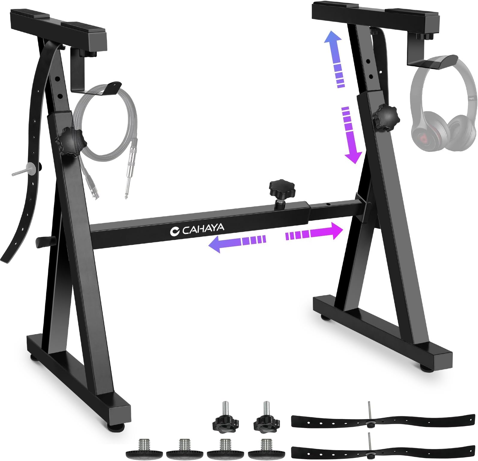 Duronic Keyboard Stand KS2B | Twin X Frame | Height Adjustable 33-98cm ...