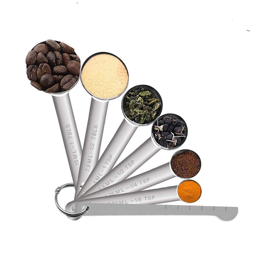 Buy LLS 7pcs Digital Measuring Spoon with Ruler 430 Stainless Steel ...