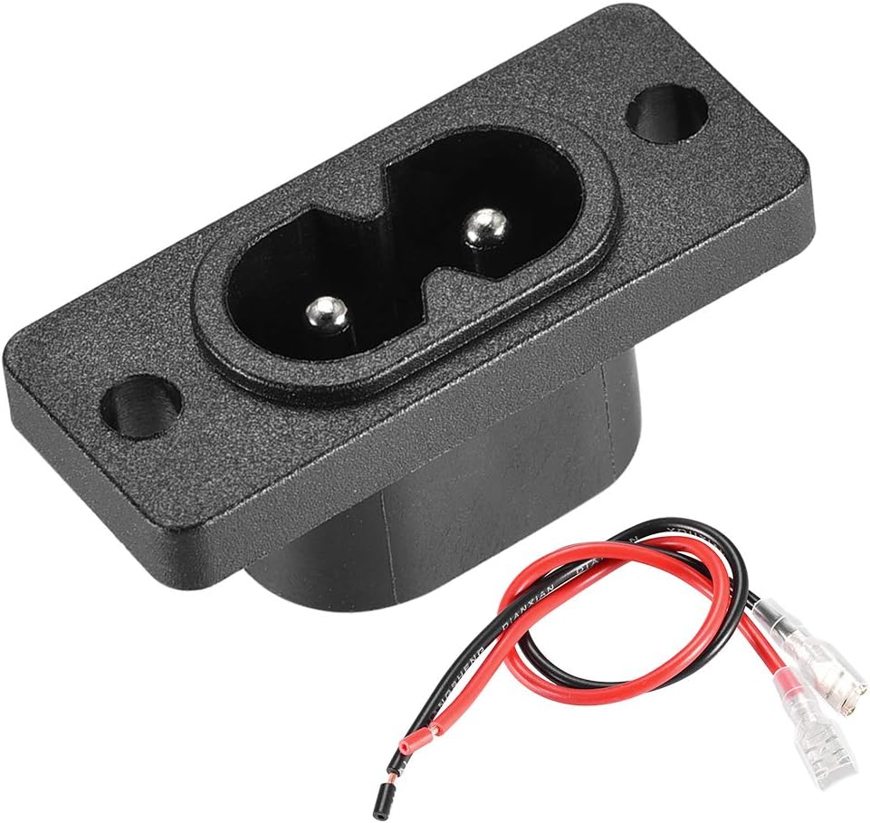 uxcell C8 Panel Mount Plug Adapter AC 250V 2.5A 2 Pins IEC Inlet Module ...