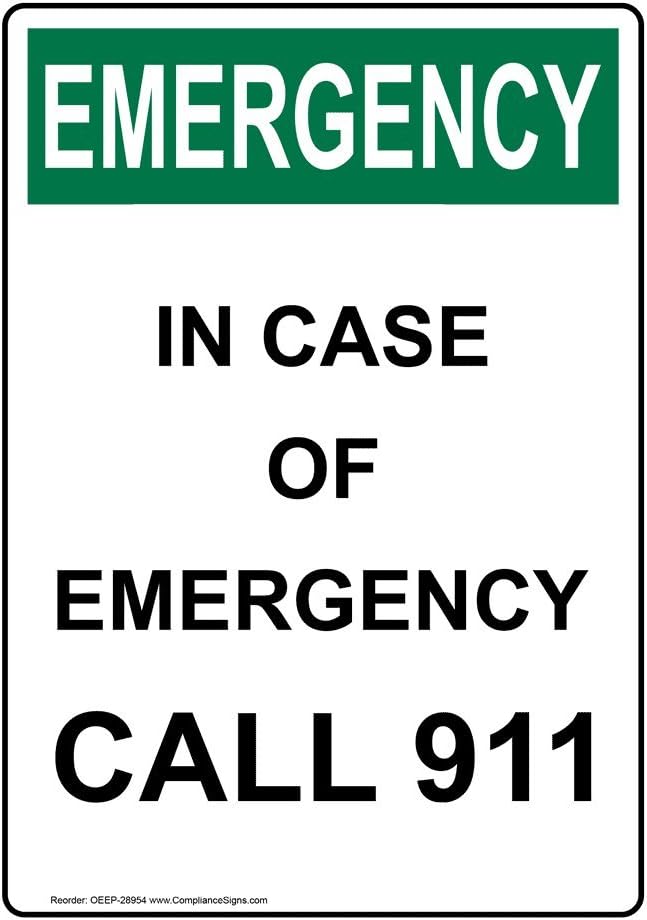 Amazon.com: ComplianceSigns.com Vertical Emergency in Case of Emergency ...
