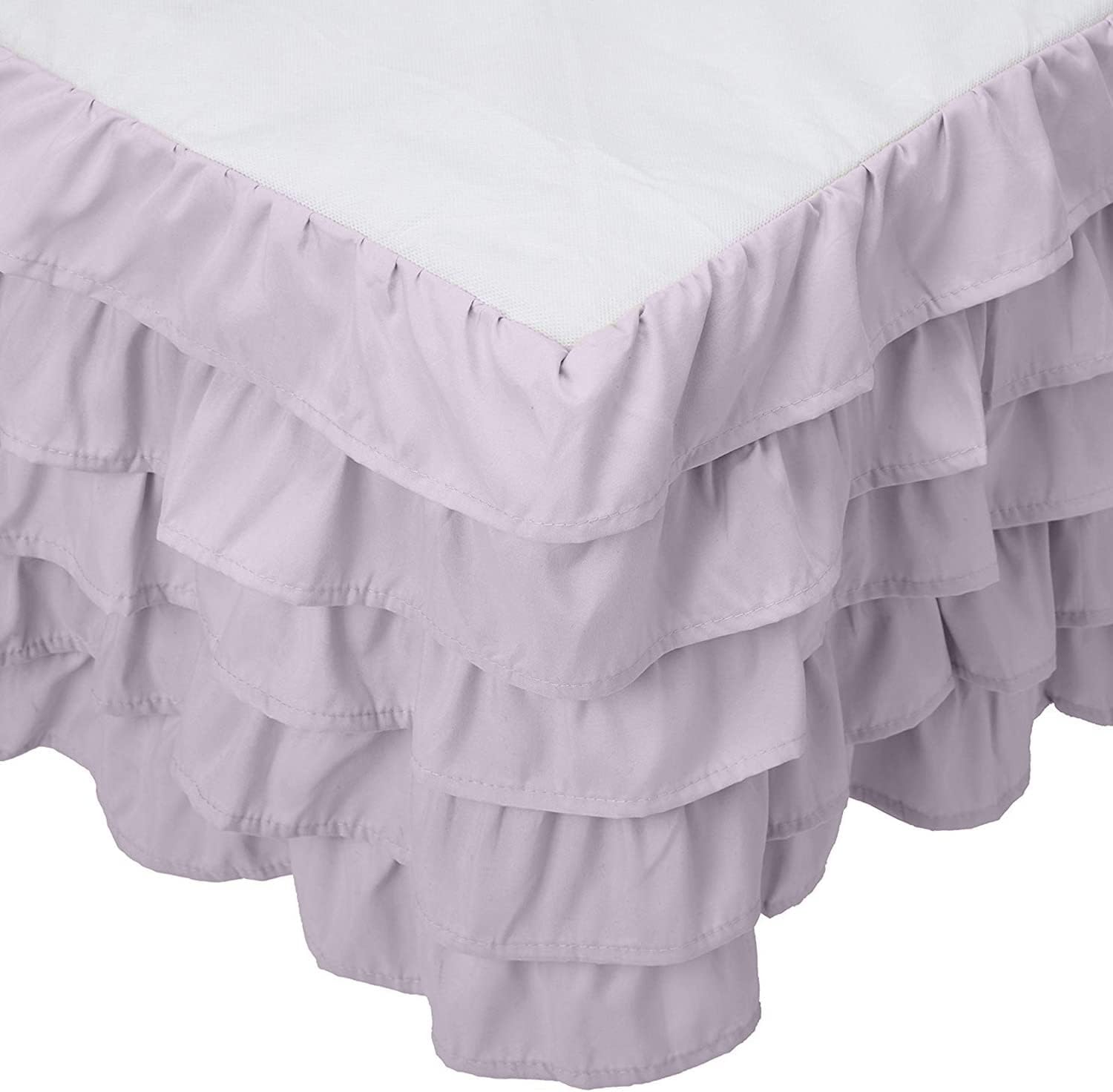 Amazon.com: Elegant Comfort Leila Collection Multi-Ruffle Bed Skirt ...