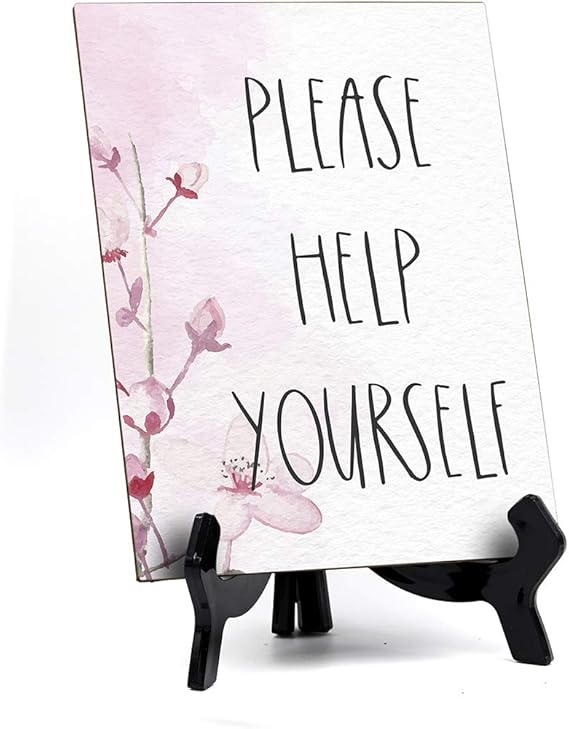 Amazon Please Help Yourself Table Sign With Easel Floral Vine amazon-please-help-yourself-table-sign-with-easel-floral-vine