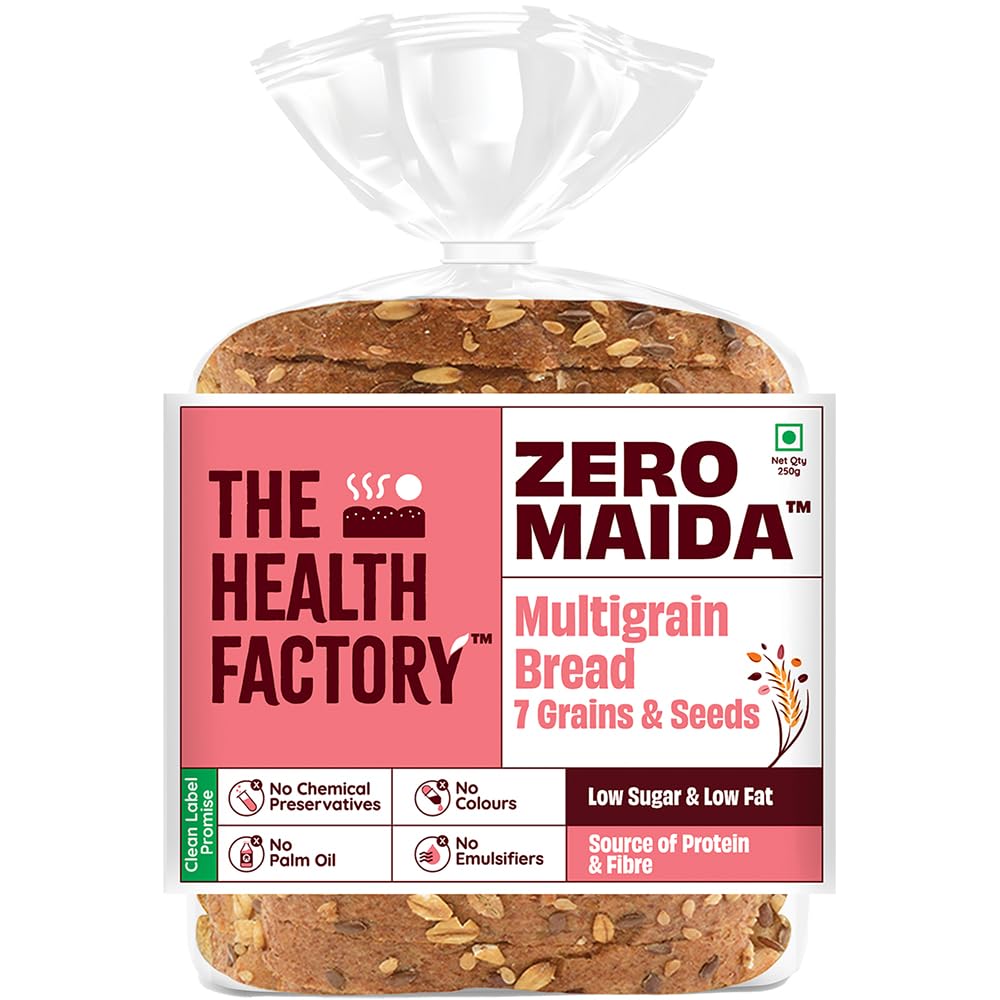 The Health Factory Zero Maida Super Multigrain Bread 250g | Clean Label ...