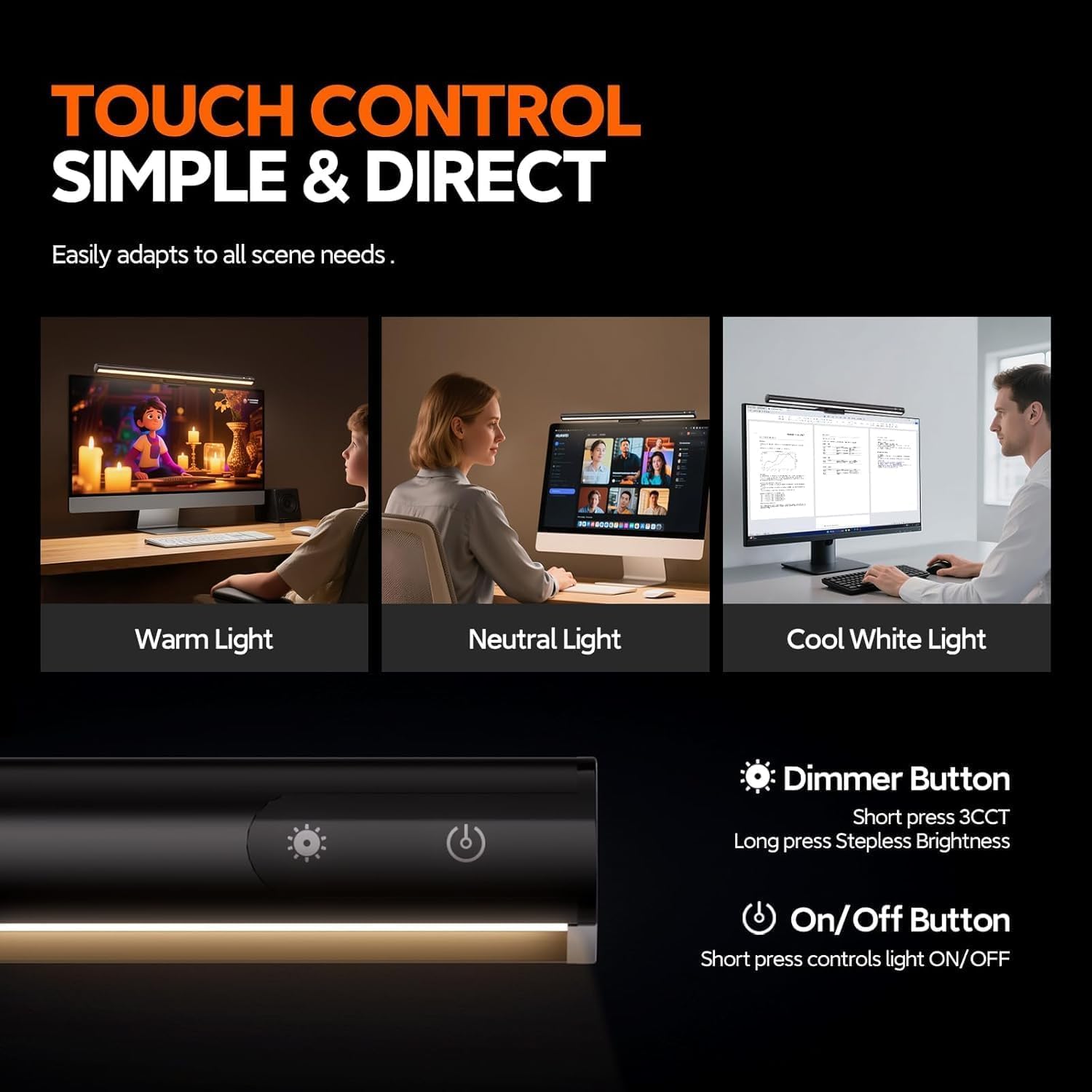 Snapklik.com : LYMAX Computer Monitor Light Bar, USB Computer Lamp ...