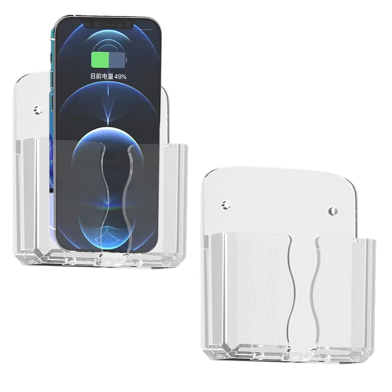 Amazon.com: Wall Mount Cell Phone Holder, Self-Adhesive Transparent ...