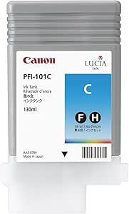 Canon Cartucho de tinta PFI-101C 0884B001AA ImagePROGRAF iPF5100 iPF6000 iPF6100 iPF6200 (Ciano ...