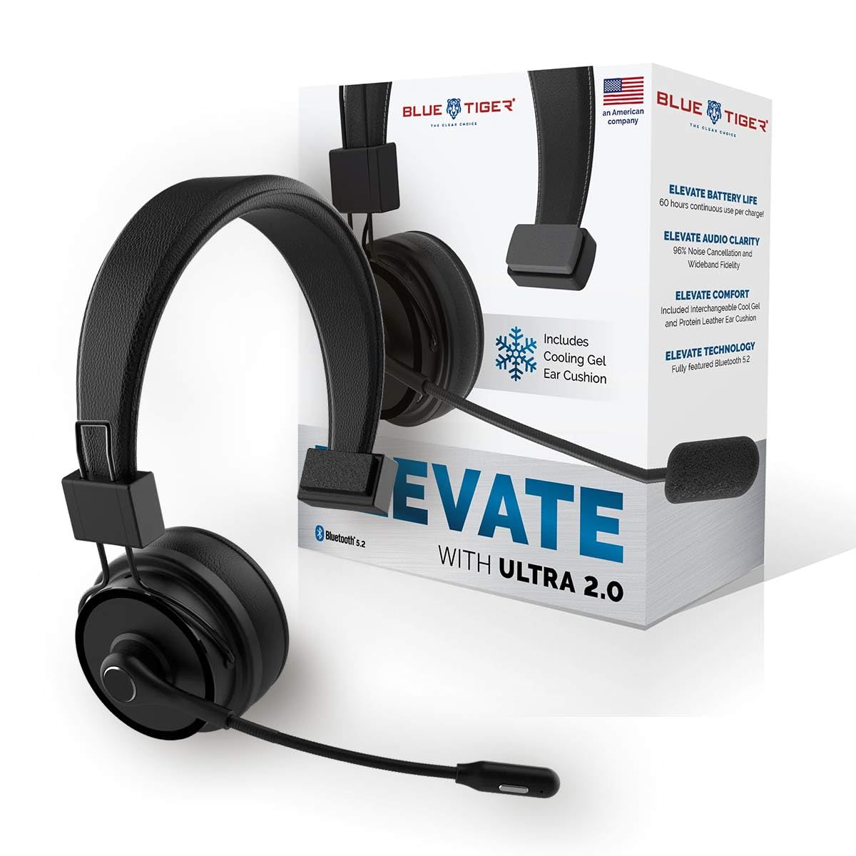 Amazon.com: Blue Tiger Elite Ultra 2.0 Wireless Bluetooth Headset – One ...