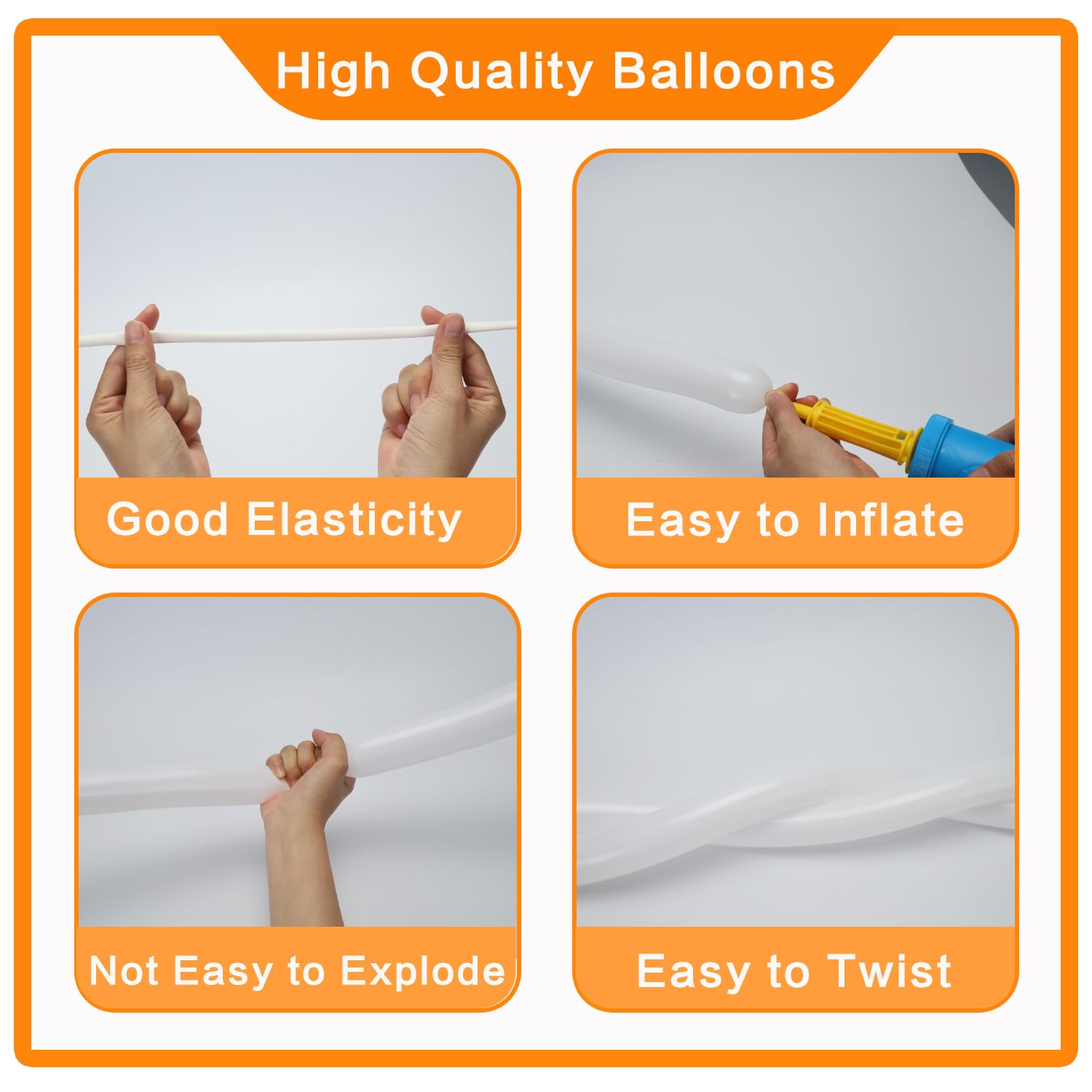 Snapklik.com : 100Pcs 260 Balloons White Twisting Animal Balloons ...