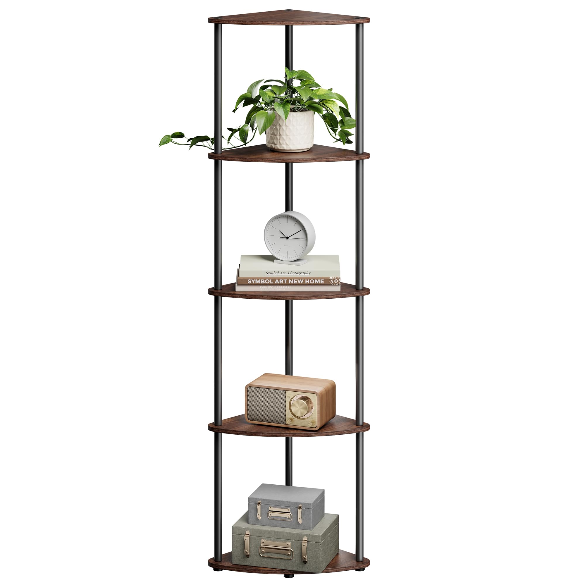 Amazon.com: SONGMICS HOME Superfast Toolless Assembly, Corner Shelf, 5 ...