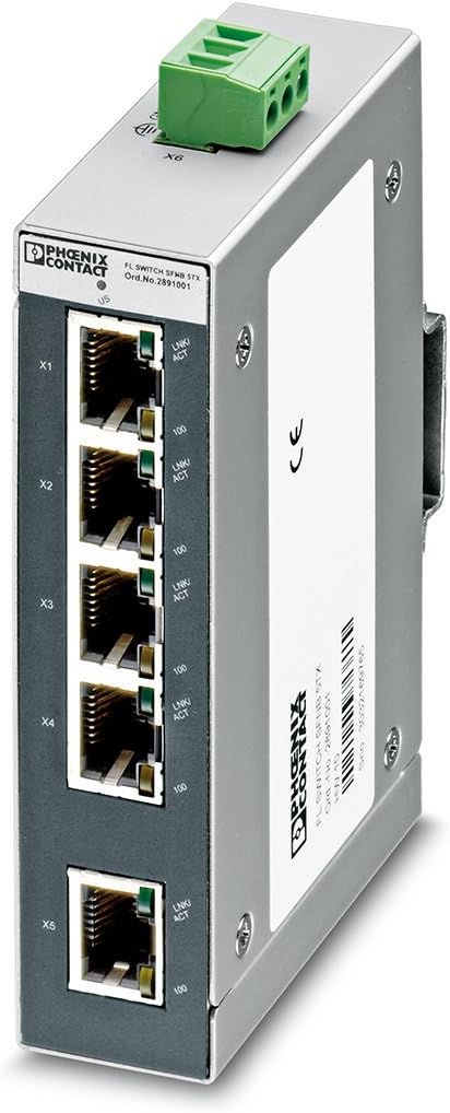 Phoenix Contact Industrial Ethernet Switch FL Switch sfnb 5TX, 2891001 ...
