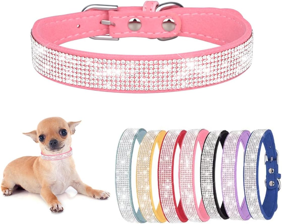 Amazon.com : Bling Dog Collars for Small Dogs,Cute Rhinestone Dazzling ...