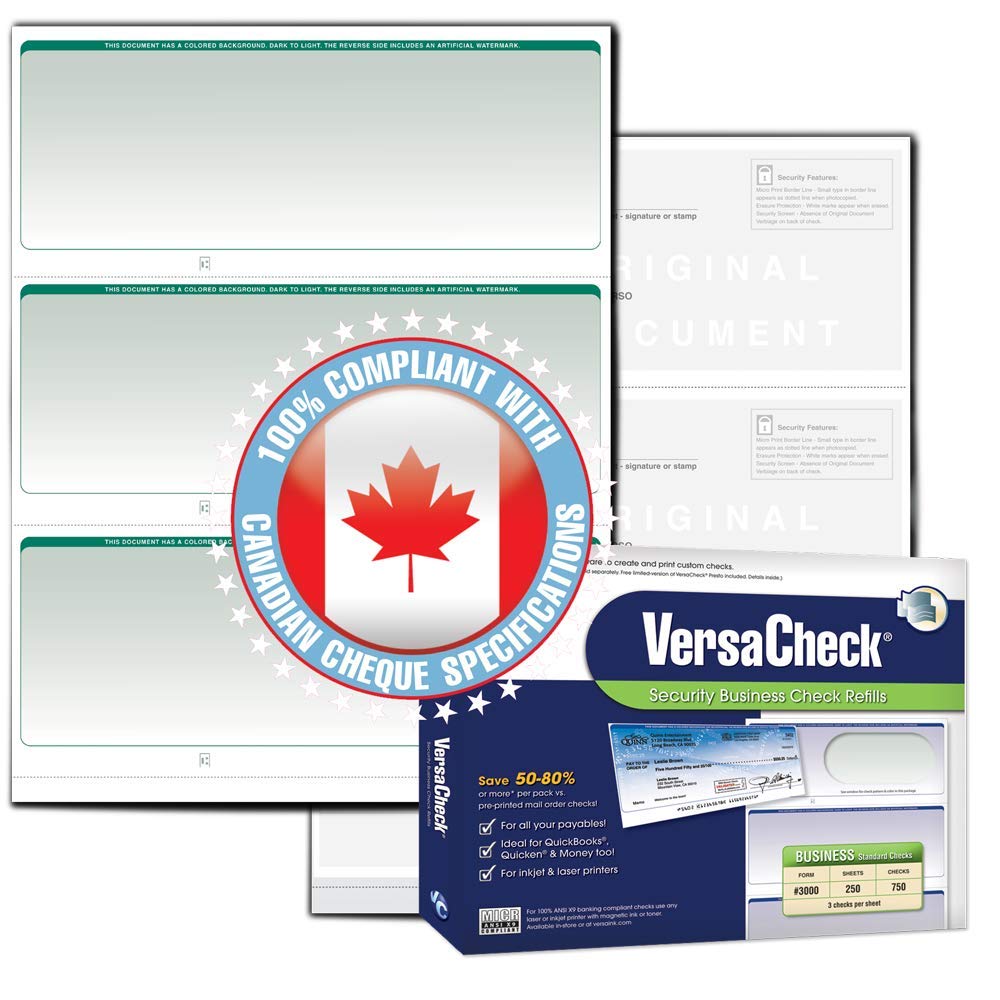 Personal Checks With VersaCheck Secure Blank Checks - 750 Business ...