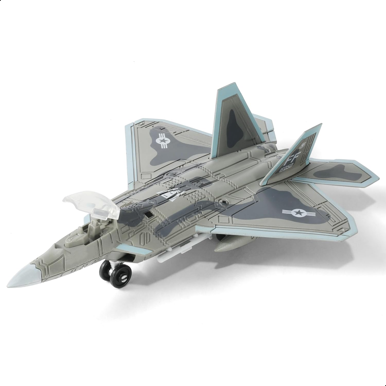 1:100 Scale F-22 Raptor Fighter Jet Quick Build Model Kit Plastic ...