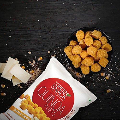 Green Snack Co. Quinoa Puffs Peppy Cheese (Pack of 4, 50g Each) | 100% ...