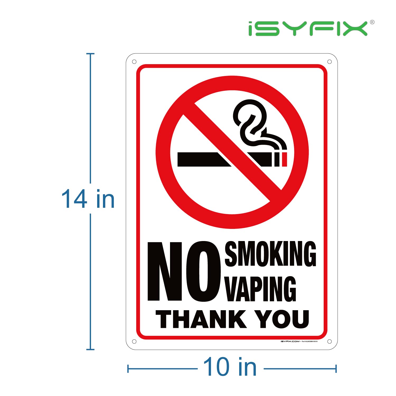 Snapklik.com : iSYFIX No Smoking No Vaping Sign 1 Pack 10x14 Inch 100% ...