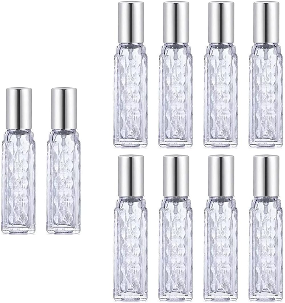 Amazon.com: Glass Perfume Bottle Empty Refillable 8Pack Clear Travel ...