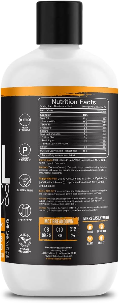 Huile C8 MCT pure biologique - Santé cétogène, Maroc | Ubuy