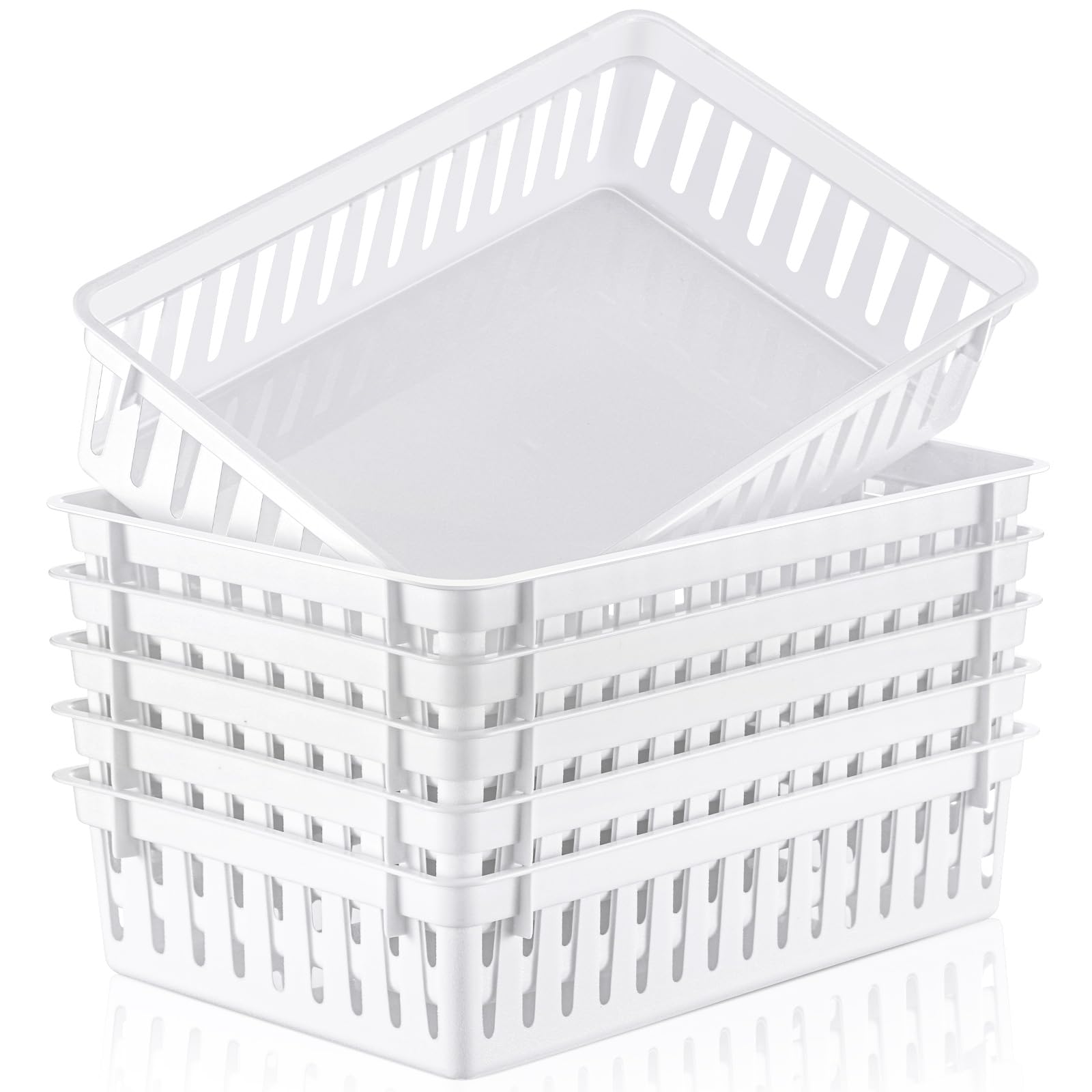Amazon.com: Wenqik 6 Pack Plastic Basket 10.24 x 6.5 x 2.36 Inch Small ...