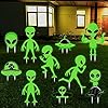 Amazon.com : Thyle 10 Pcs Halloween Alien Yard Sign Glow in The Dark ...