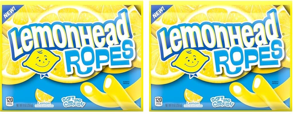 Amazon.com: Lemonhead Ropes, Candy, Lemon, Tart and Citrusy, Soft and ...