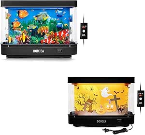 Amazon.com : Fake Fish Tank with Timer and Spooky Halloween Table Lamp ...