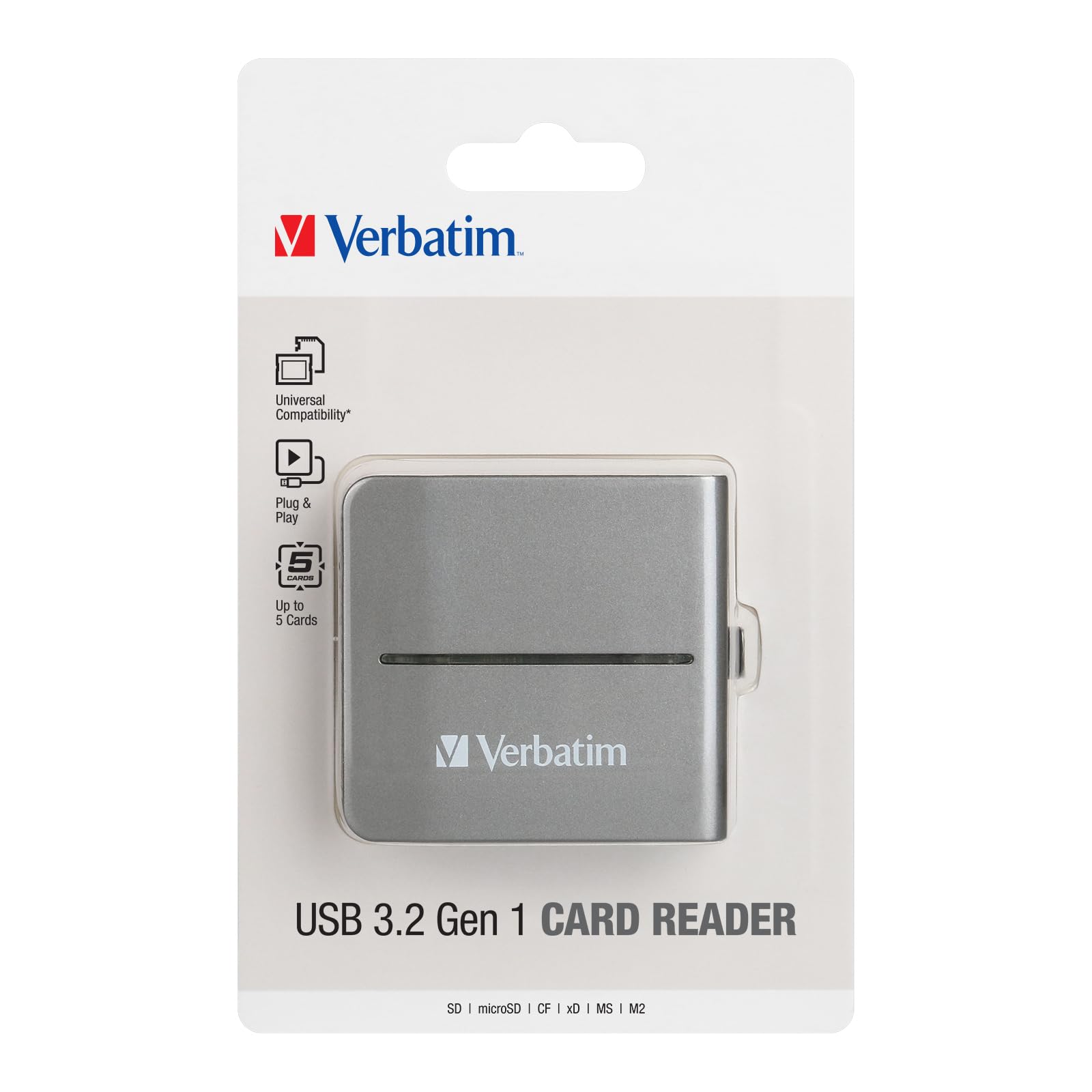 Verbatim 65678 USB 3.2 Multi Card Reader 6 in 1 Ports: SD, Micro SD, CF ...