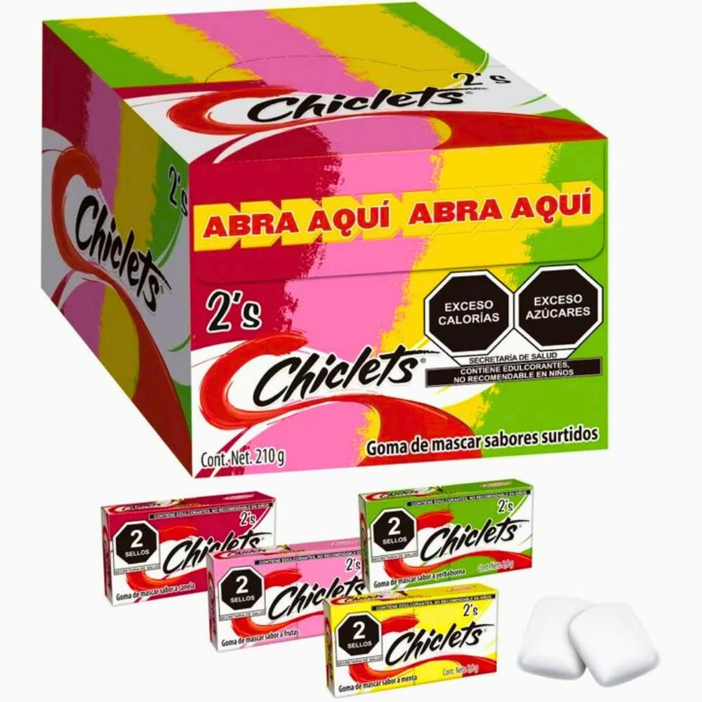 Amazon.com : Chiclets Gum Adams Mexican Chewing Gum Pastillas Surtido 4 ...