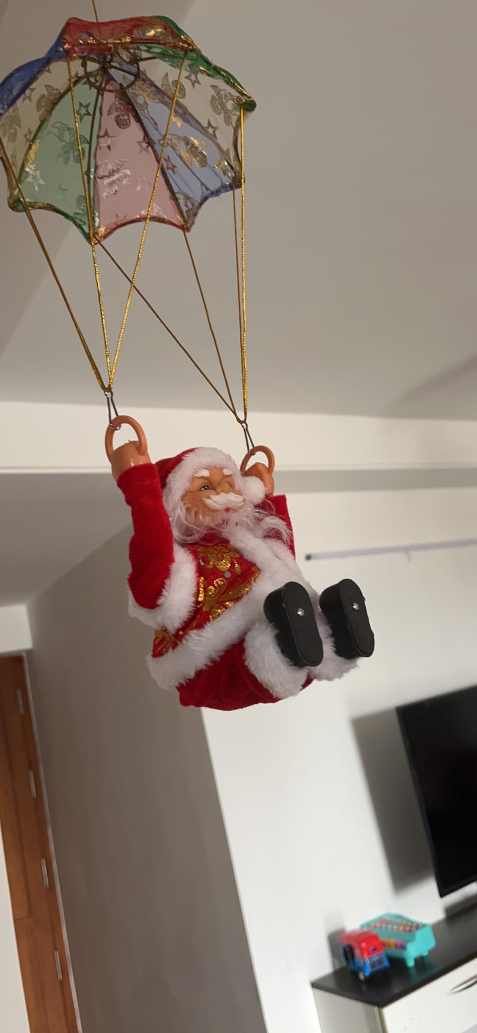 Pepstter® Parachute Santa Plastic Musical Dancing Santa Christmas Xmas ...