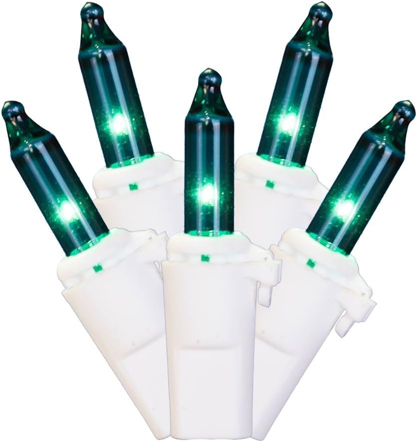 Amazon.com: Vickerman 100 Count Mini Light Set-White Wire, Teal : Home ...