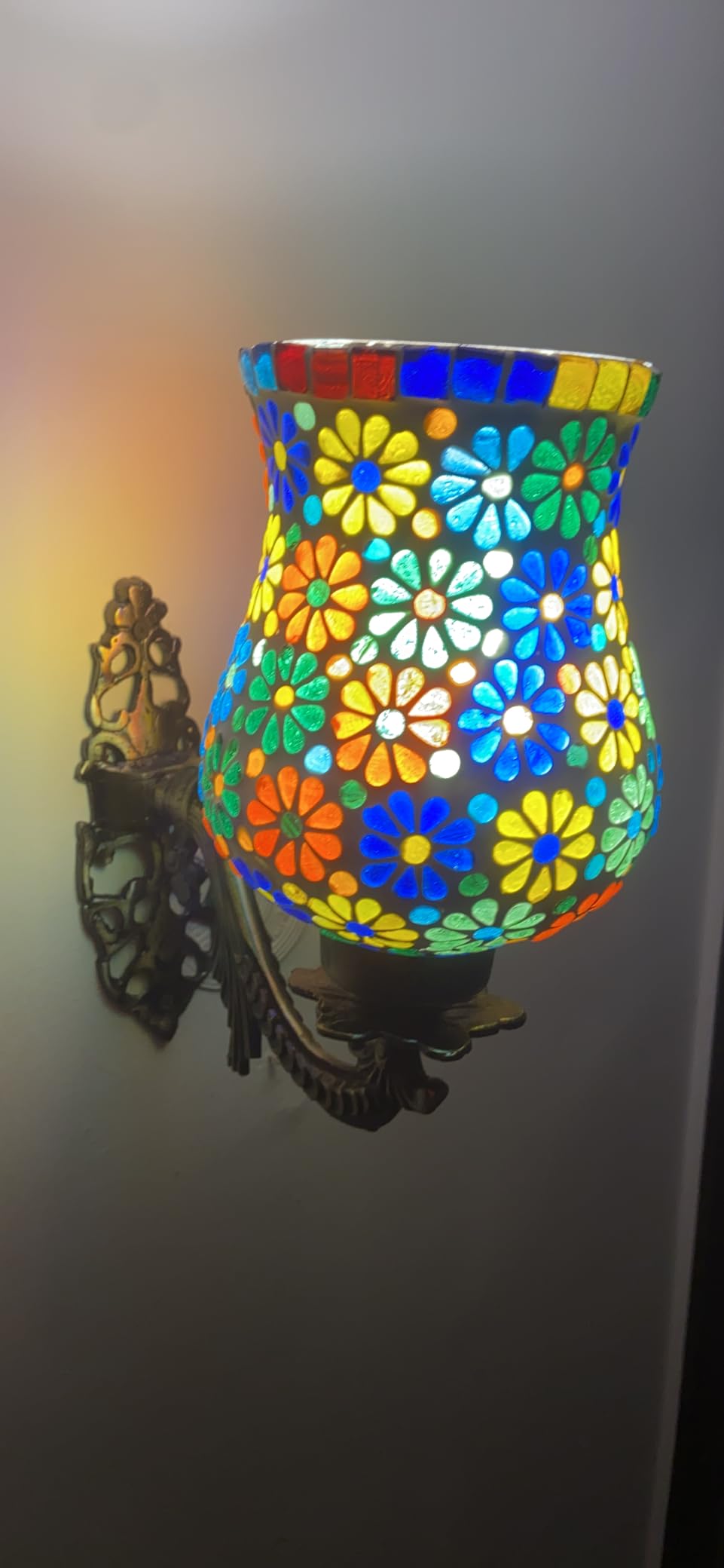 Metal and Glass Fitting Wall Lamp, Multicolour : Amazon.in: Home & Kitchen