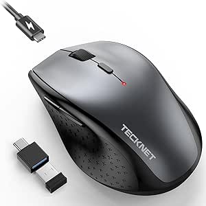 Amazon.com: TECKNET Ratón inalámbrico Jiggler, mouse recargable USB-C ...