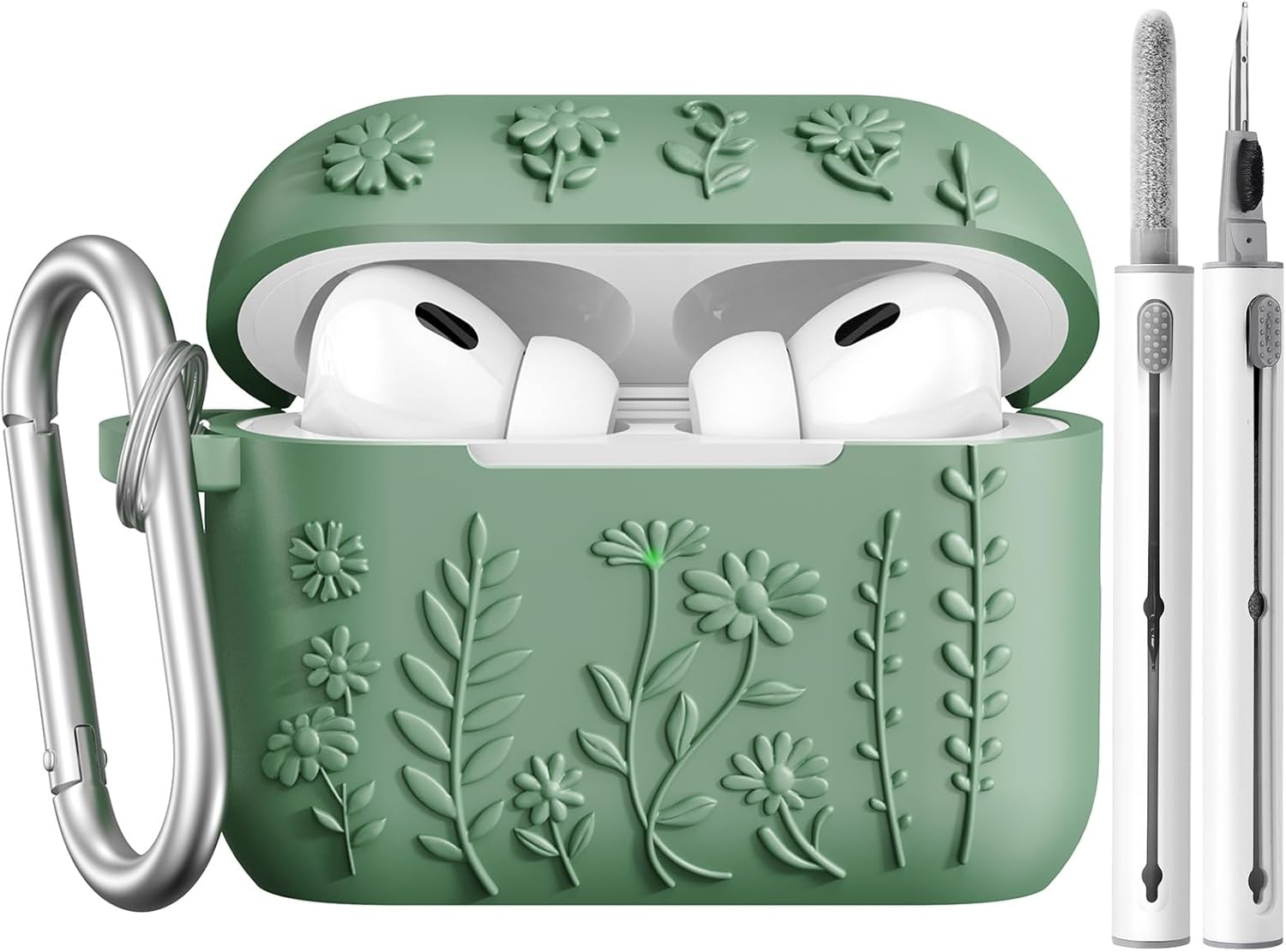 Amazon.com: AIRSPO Airpod Pro 2nd Generation Case, 3D Floral Embossed ...