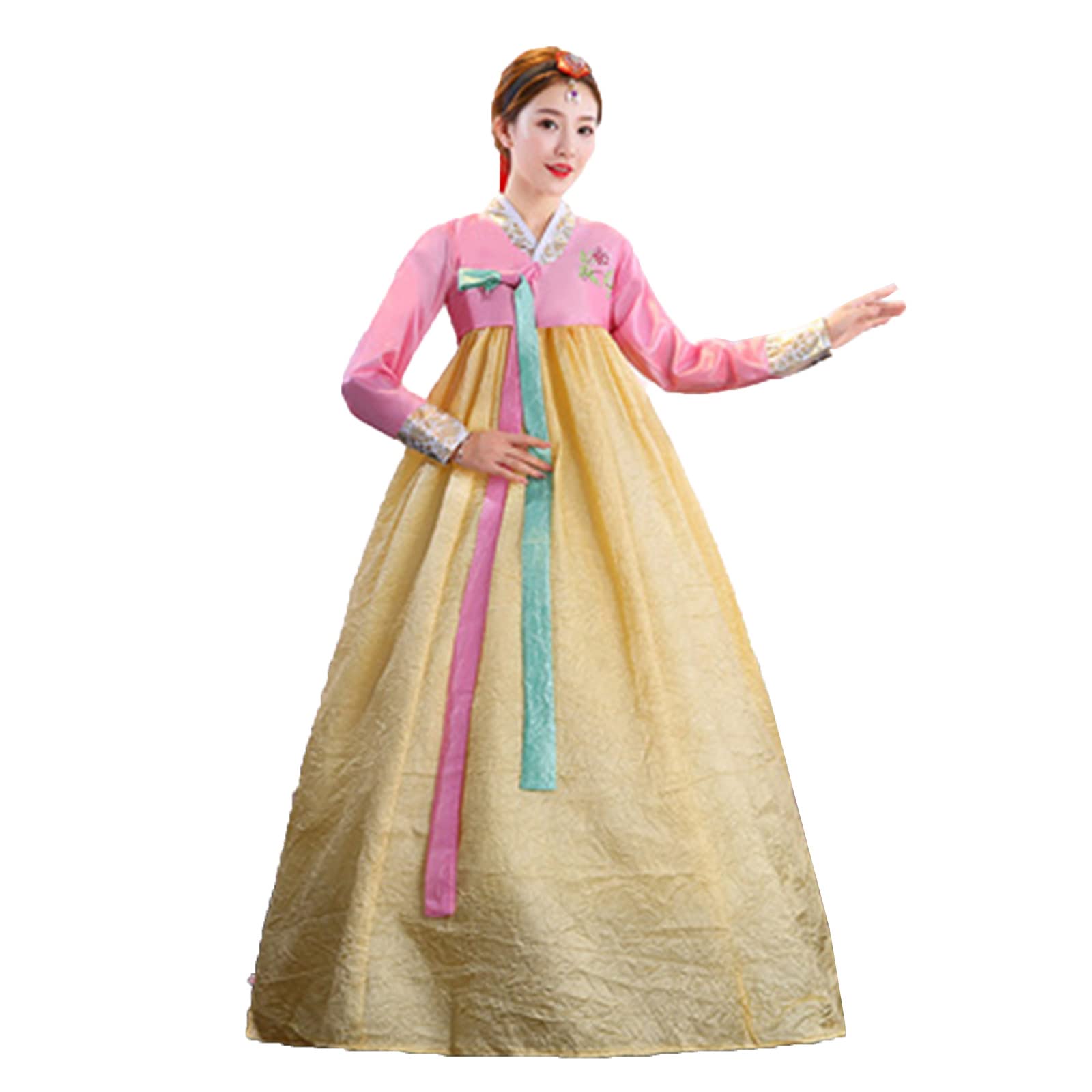 Snapklik.com : KUFEIUP Womens Korean Hanbok Dress Floral Embroidery ...