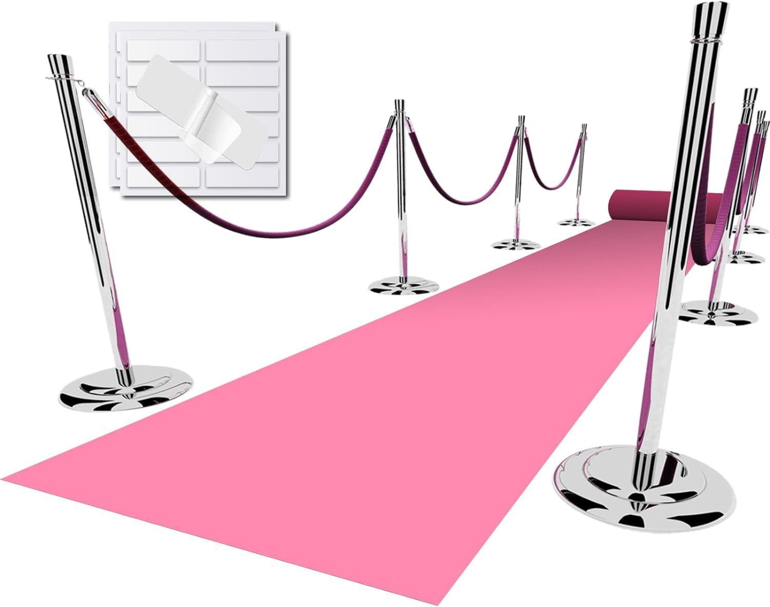EZLucky Pink Carpet Runner for Party, 2.6X30 ft, 130GSM Felt Non-Woven ...