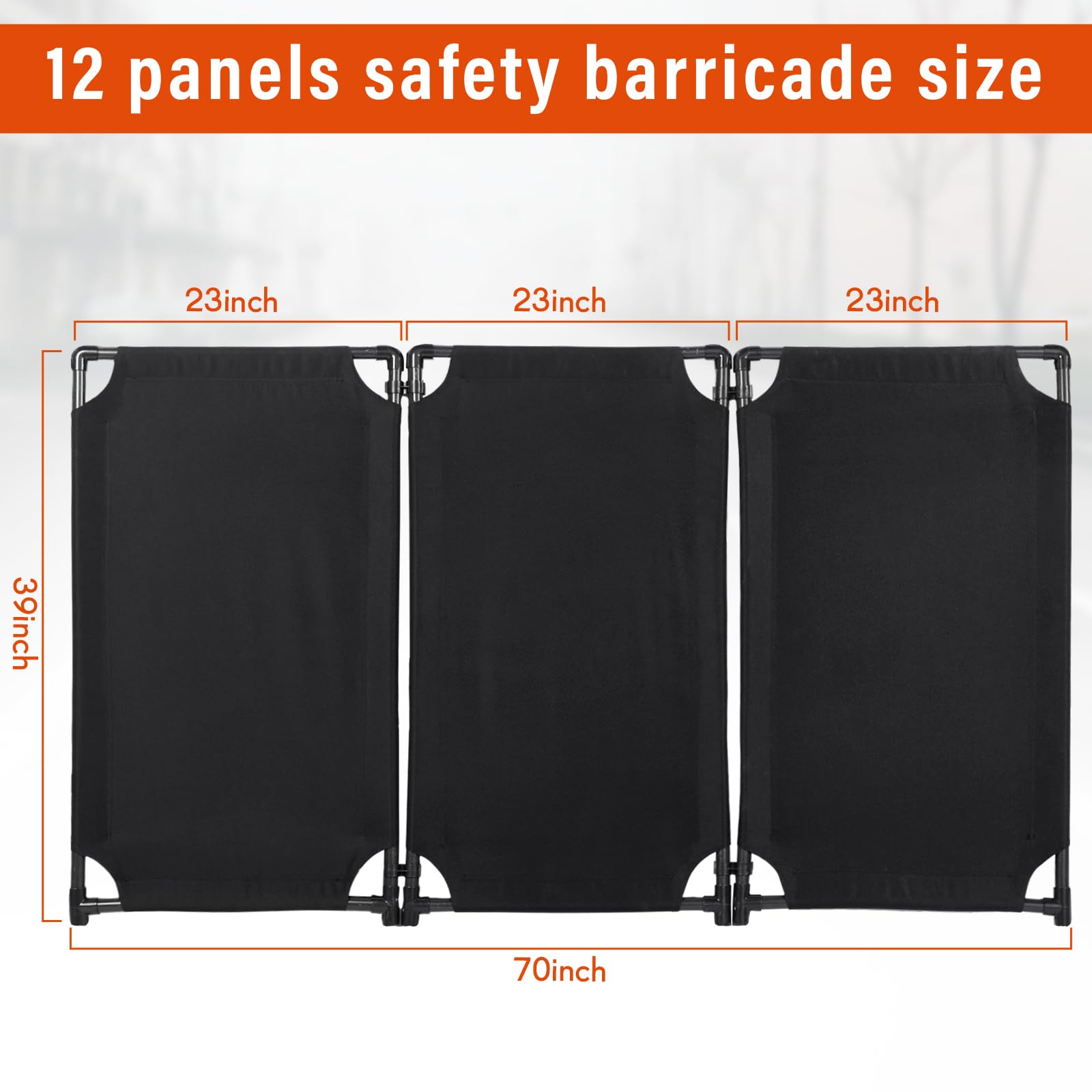 Snapklik.com : 12 Panels Safety Barricade 5.8FT Caution Sign PVC Frame ...
