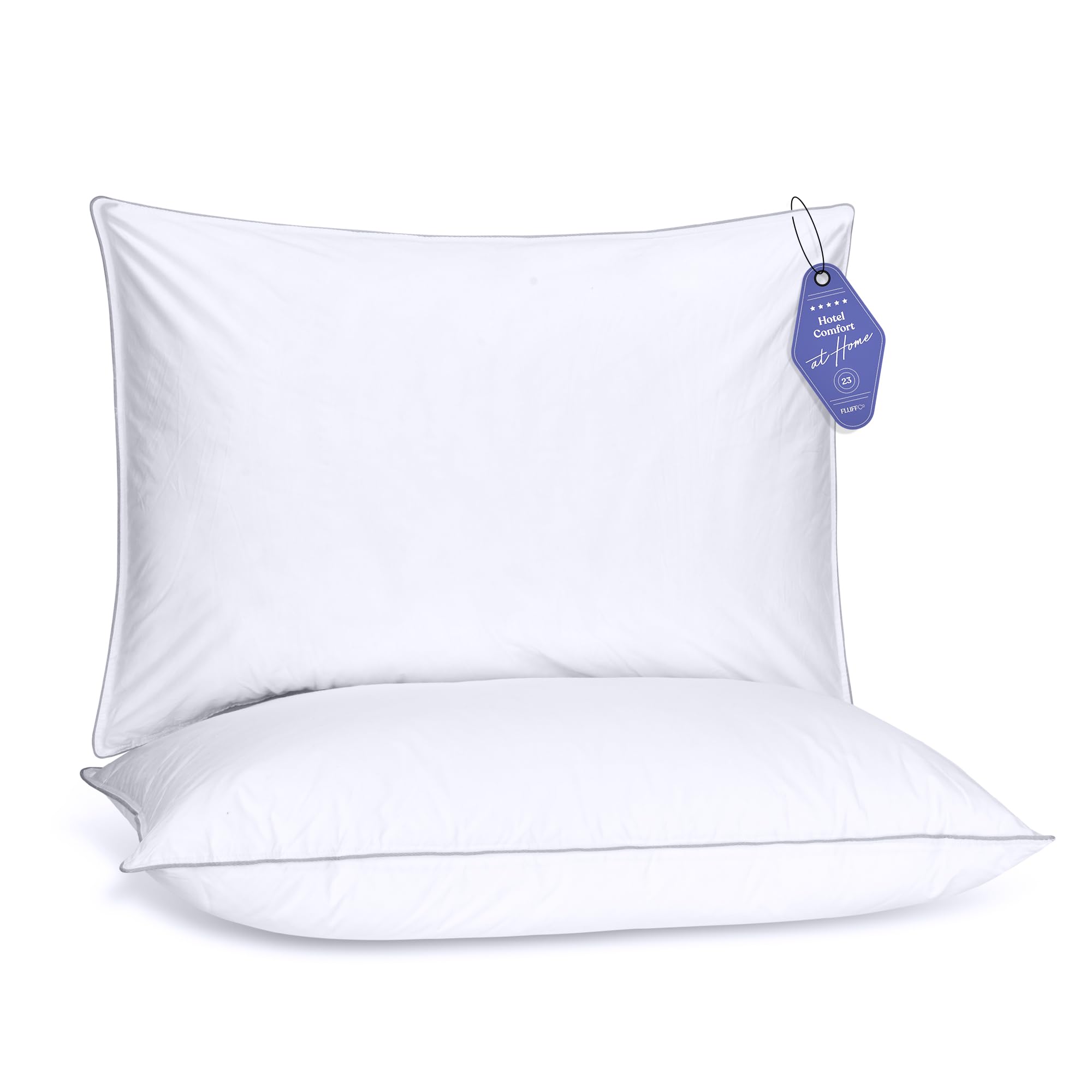 FluffCo Zen Pillow Basics Down Alternative Pillow - 2 Pack | Bed Pillow ...