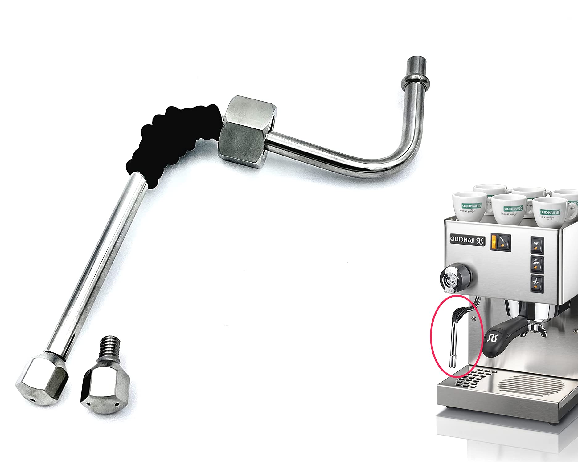 Buy Upgraded stainless steel steam pipe rod, coffee milk bar, bright ...