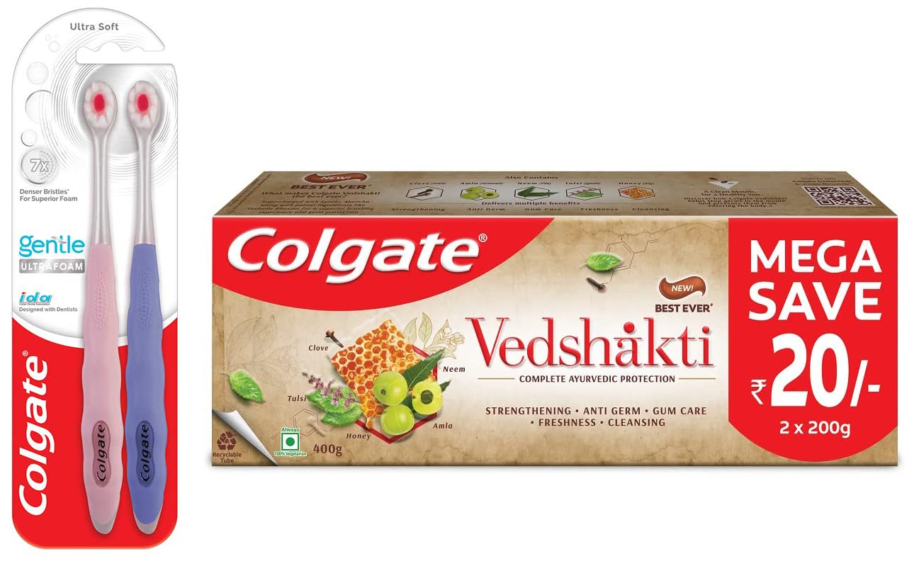 Buy Colgate Gentle UltraFoam Ultra Soft Bristles Manual Toothbrush for ...